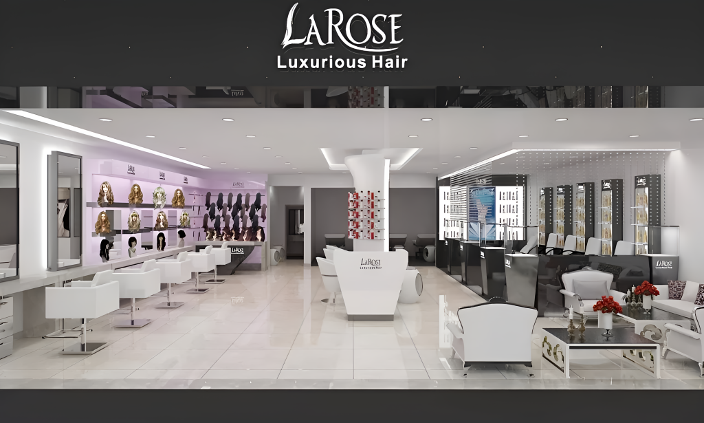 La Rose Hair Shop: Full Store Custom Solution | M2 Display - m2display